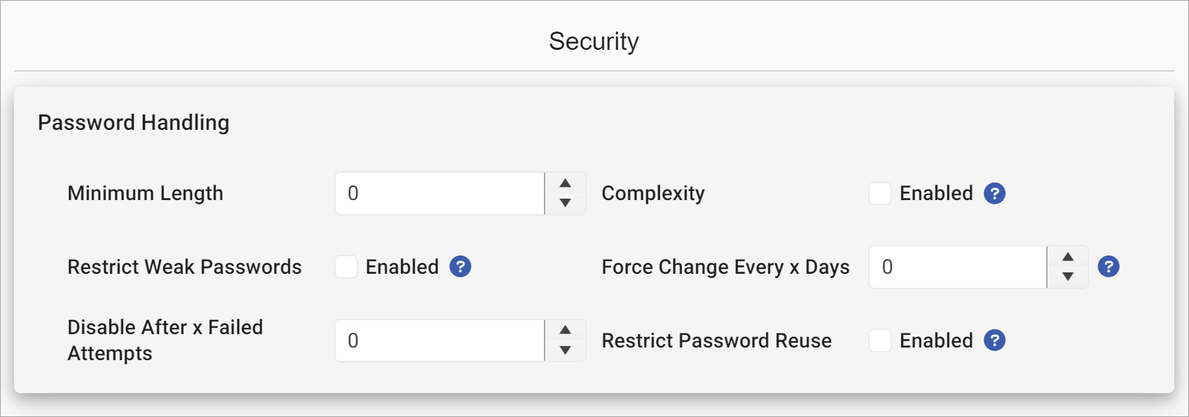 Security (System Parameters) – Da Vinci Unified