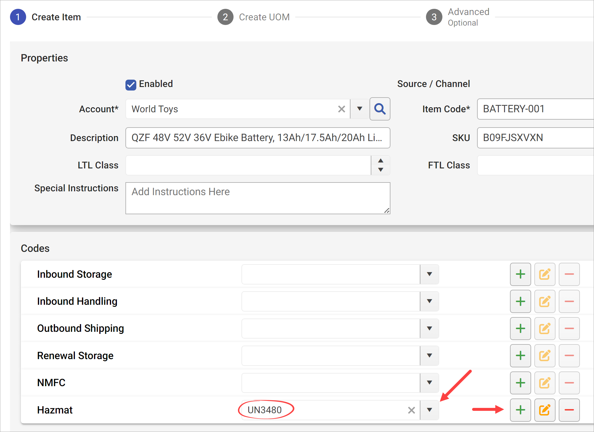 Adding a Hazmat Code – Da Vinci Unified