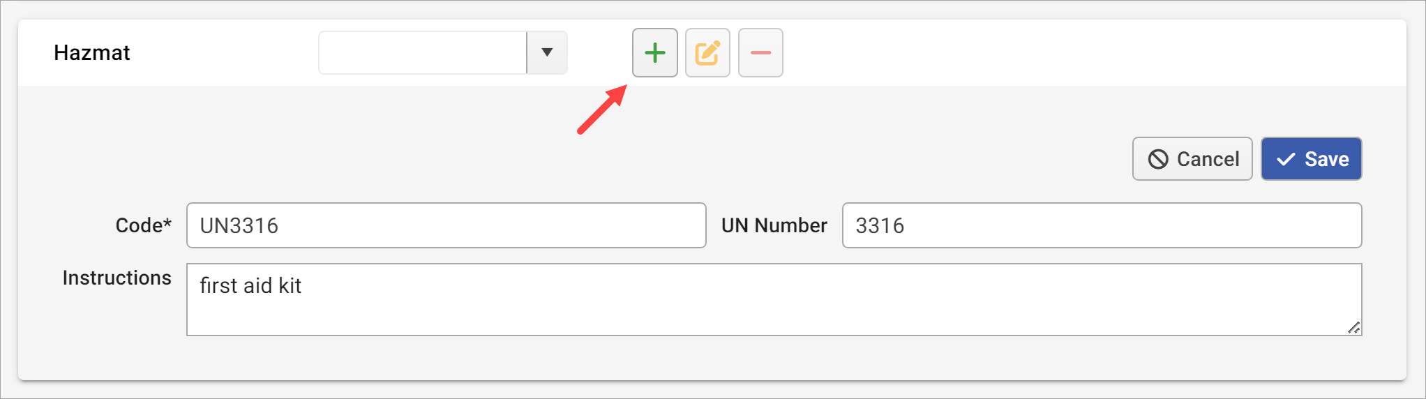 Adding a Hazmat Code – Da Vinci Unified
