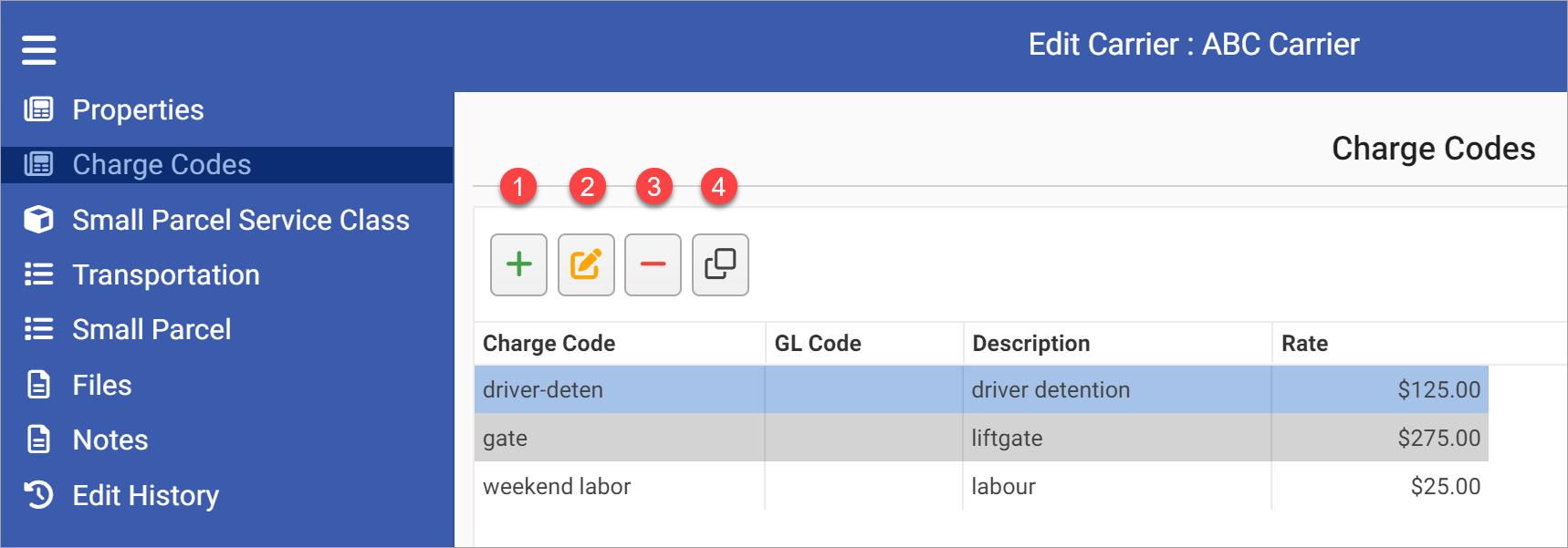 Create Carrier Charge Codes – Da Vinci Unified