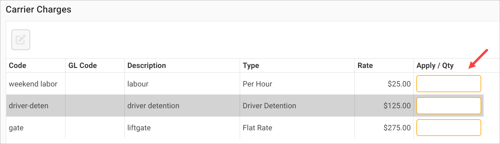 Create Carrier Charge Codes – Da Vinci Unified