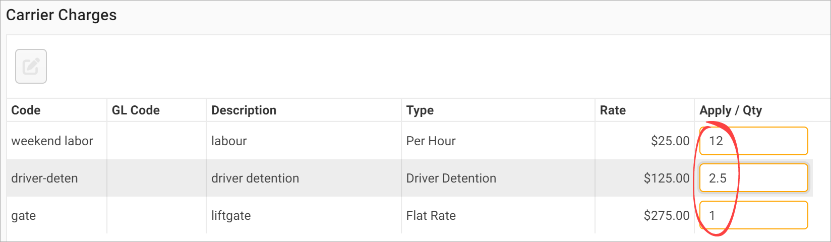 Create Carrier Charge Codes – Da Vinci Unified