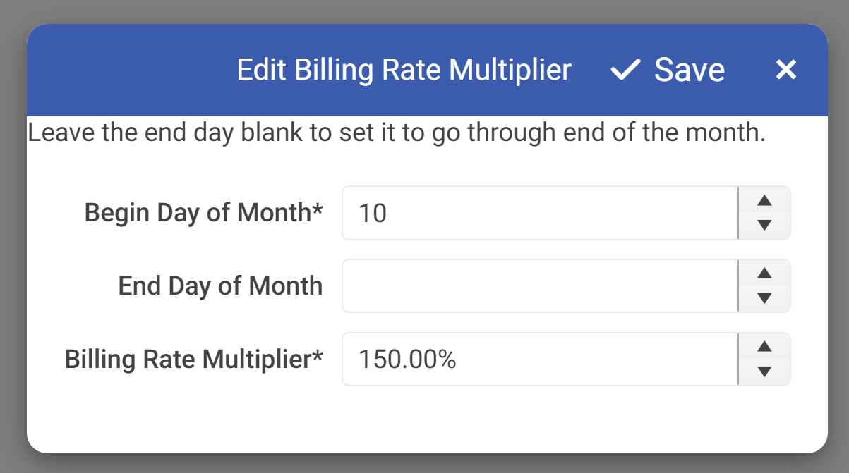Storage Billing Rate Multiplier (Inbound) – Da Vinci Unified
