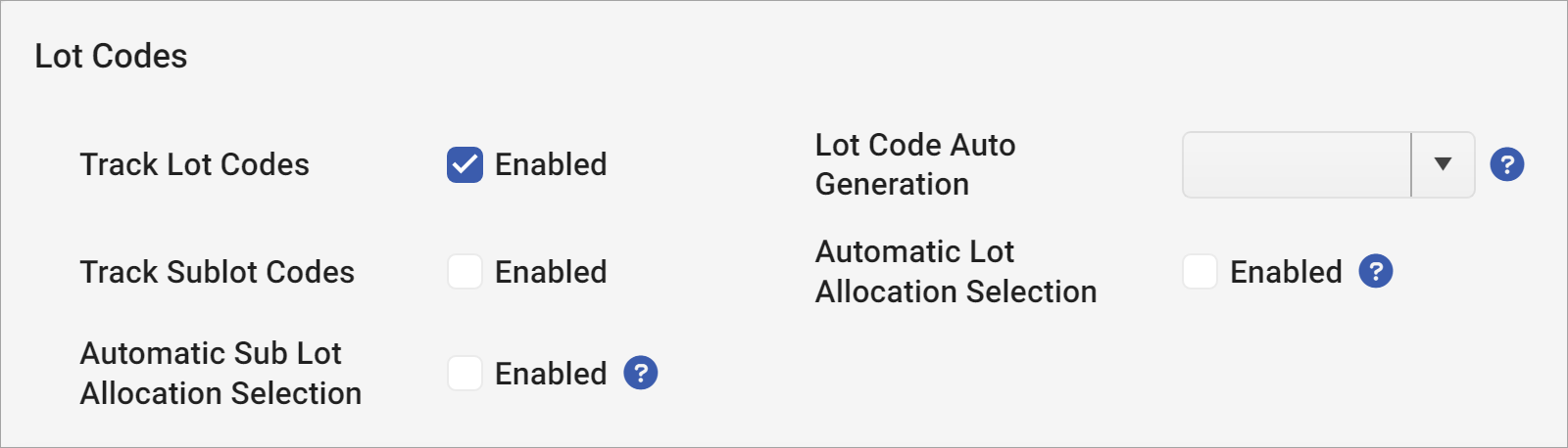 Enable Variable Lot Codes (Example) – Da Vinci Unified
