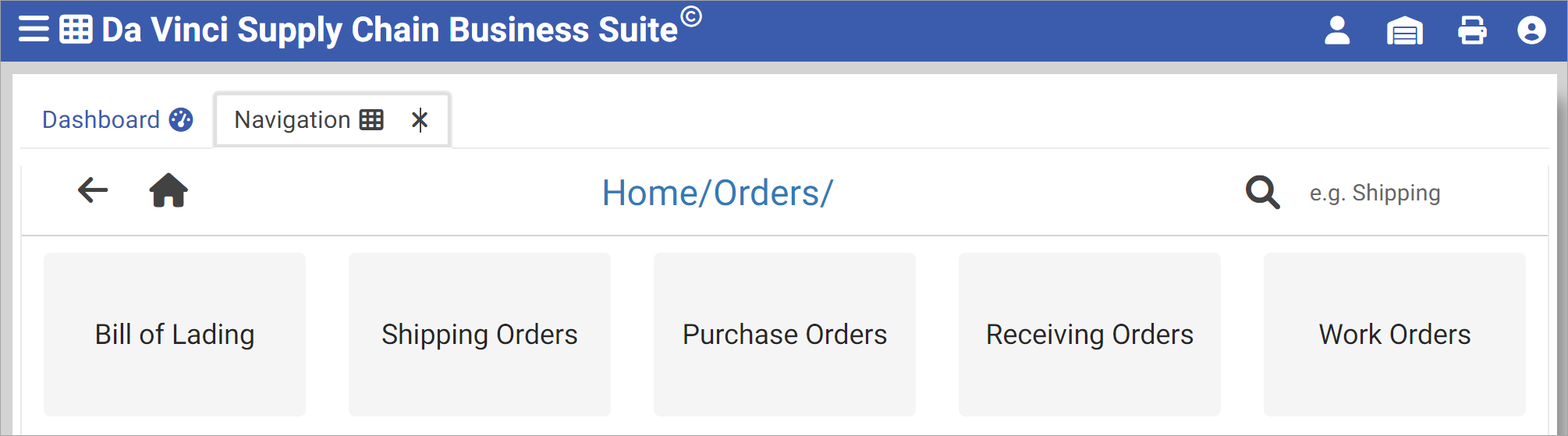 Orders Overview – Da Vinci Unified
