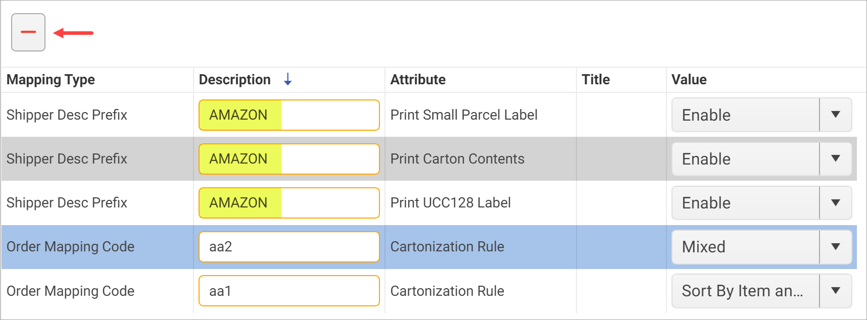 Shipper Descr Prefix (Accounts) – Da Vinci Unified