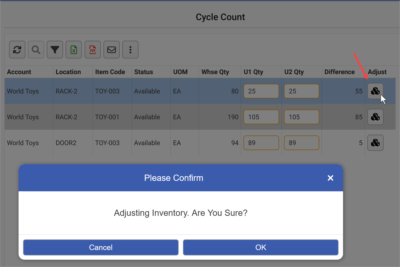 Uninformed Cycle Count Process – Da Vinci Unified