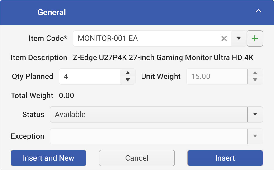 Manually Create Receiving Orders – Da Vinci Unified