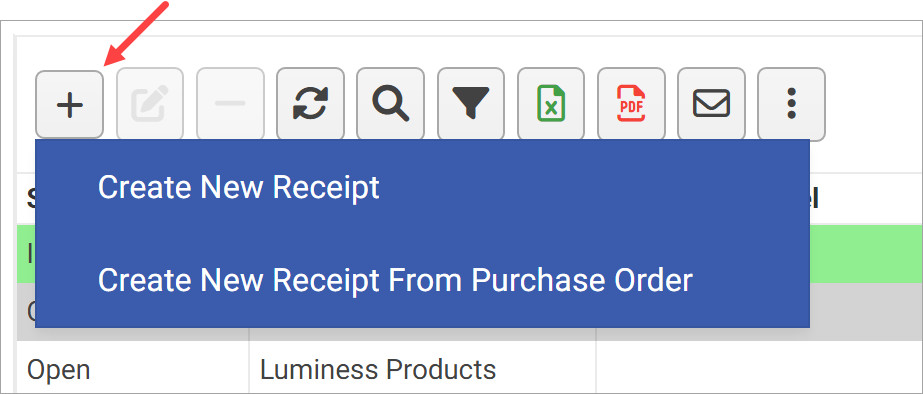 Create a Receiving Order (paper-based) – Da Vinci Unified