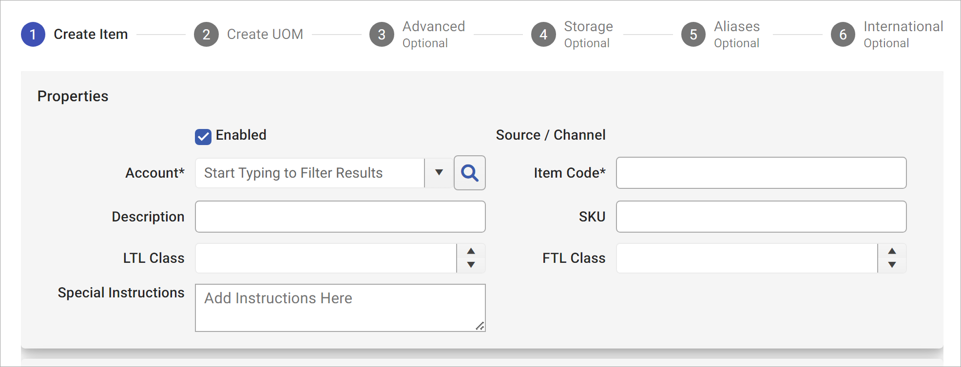 Create an Item – Da Vinci Unified