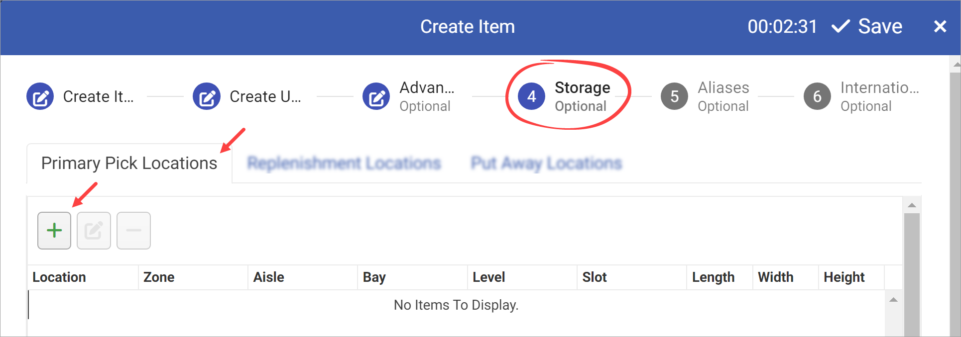 Primary Pick Location – Da Vinci Unified