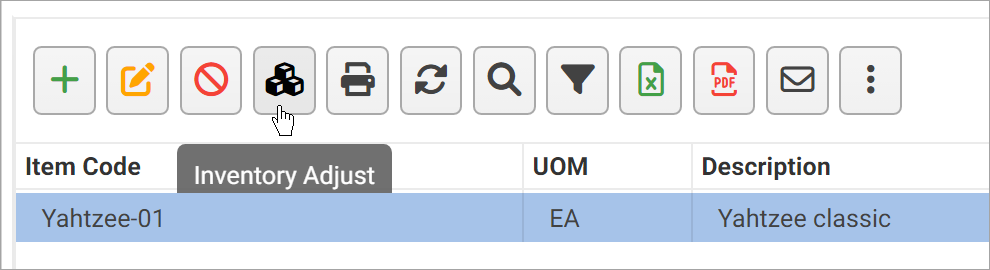 Adjust Inventory (Items/SKUs) – Da Vinci Unified
