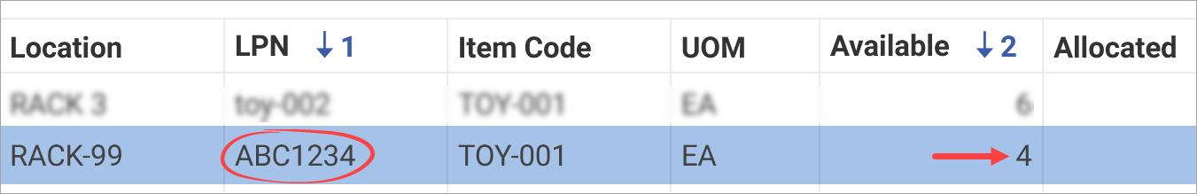 Relocate a Partial LPN (Barcode) – Da Vinci Unified