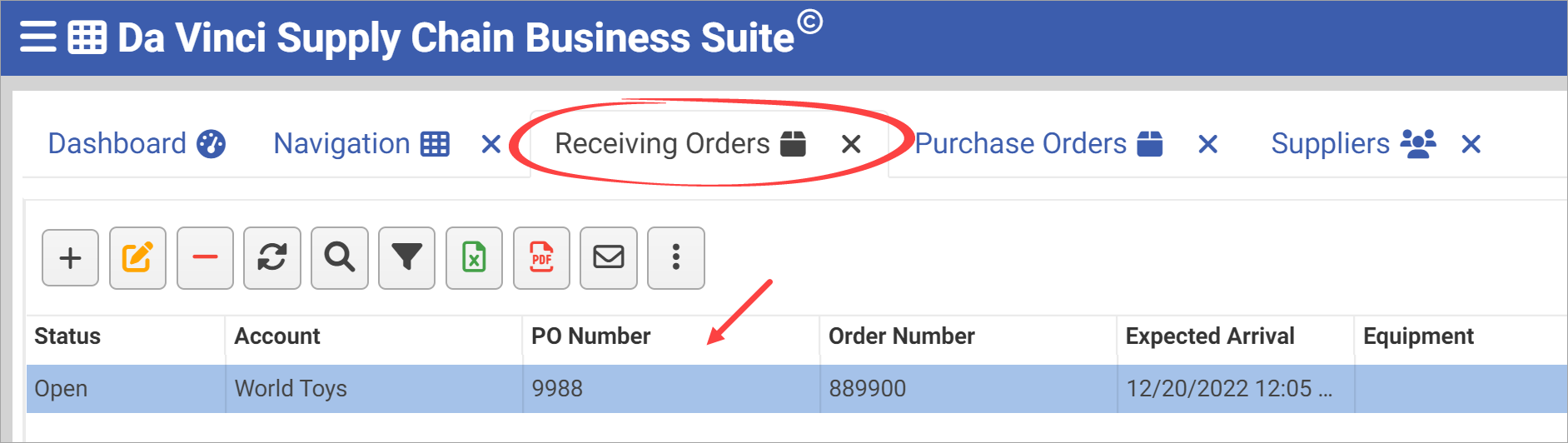 Convert a Receiving Order – Da Vinci Unified