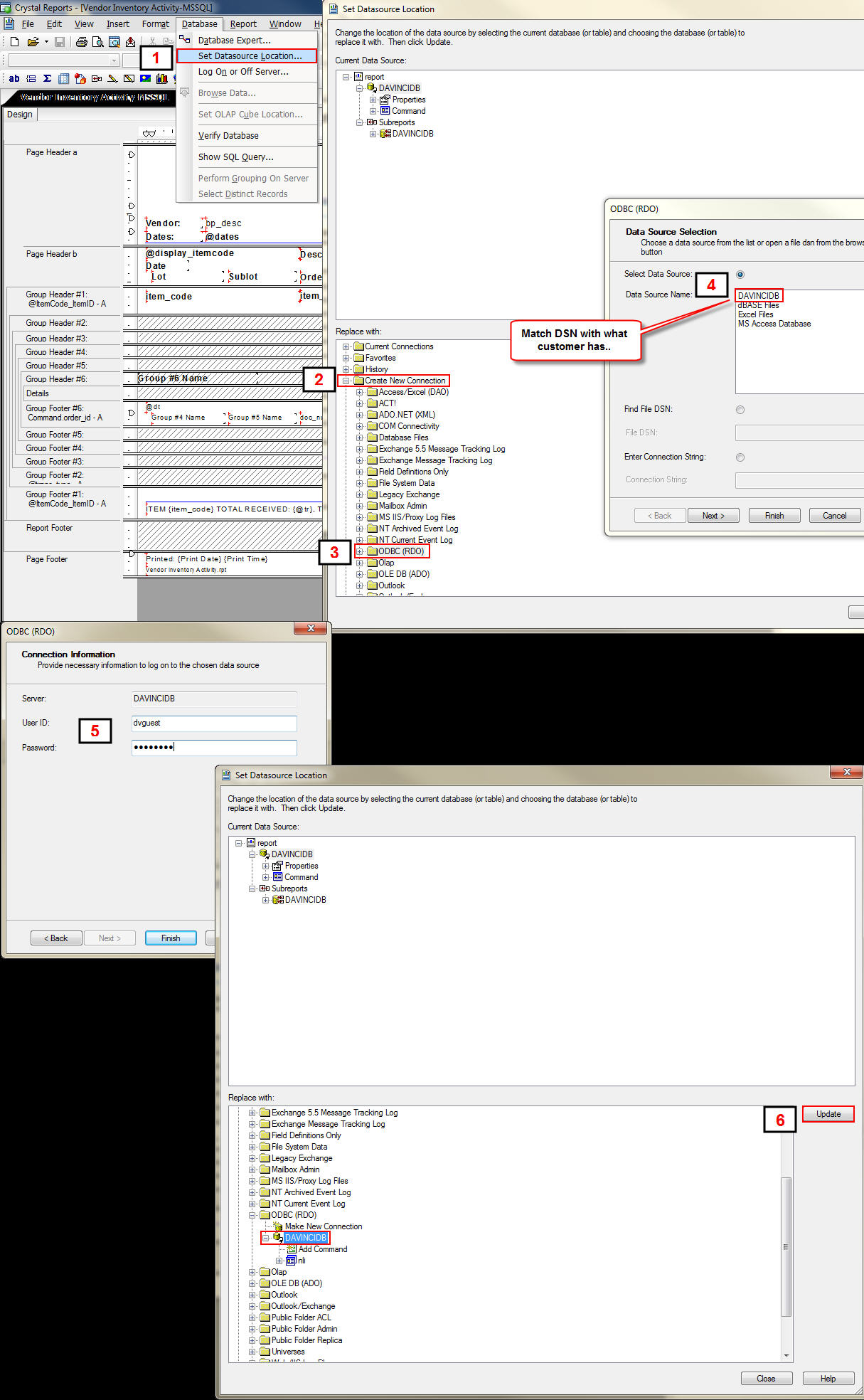 How to handle a Report Id error on running a report – Da Vinci Unified
